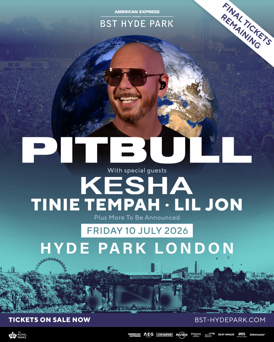 BST Hyde Park 2026: Tinie Tempah & Lil Jon Join Pitbull Headline Show ...